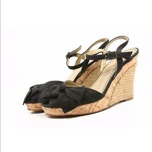 bp | Shoes | Bp Black Espadrille Wedge Heels With Bow On Each | Poshmark